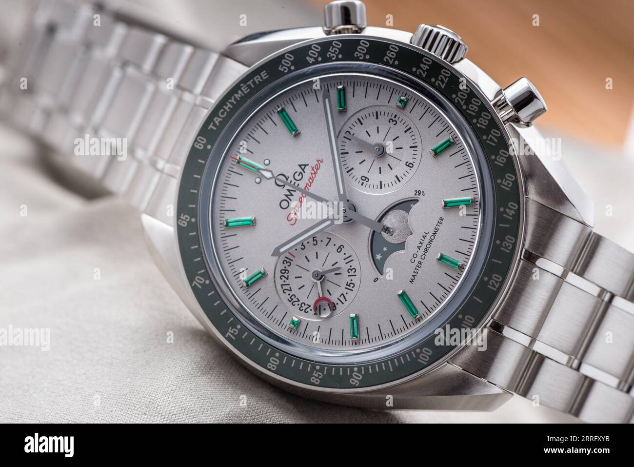 Omega Speedmaster Chronograph with moon phase Stock Photo - Alamy