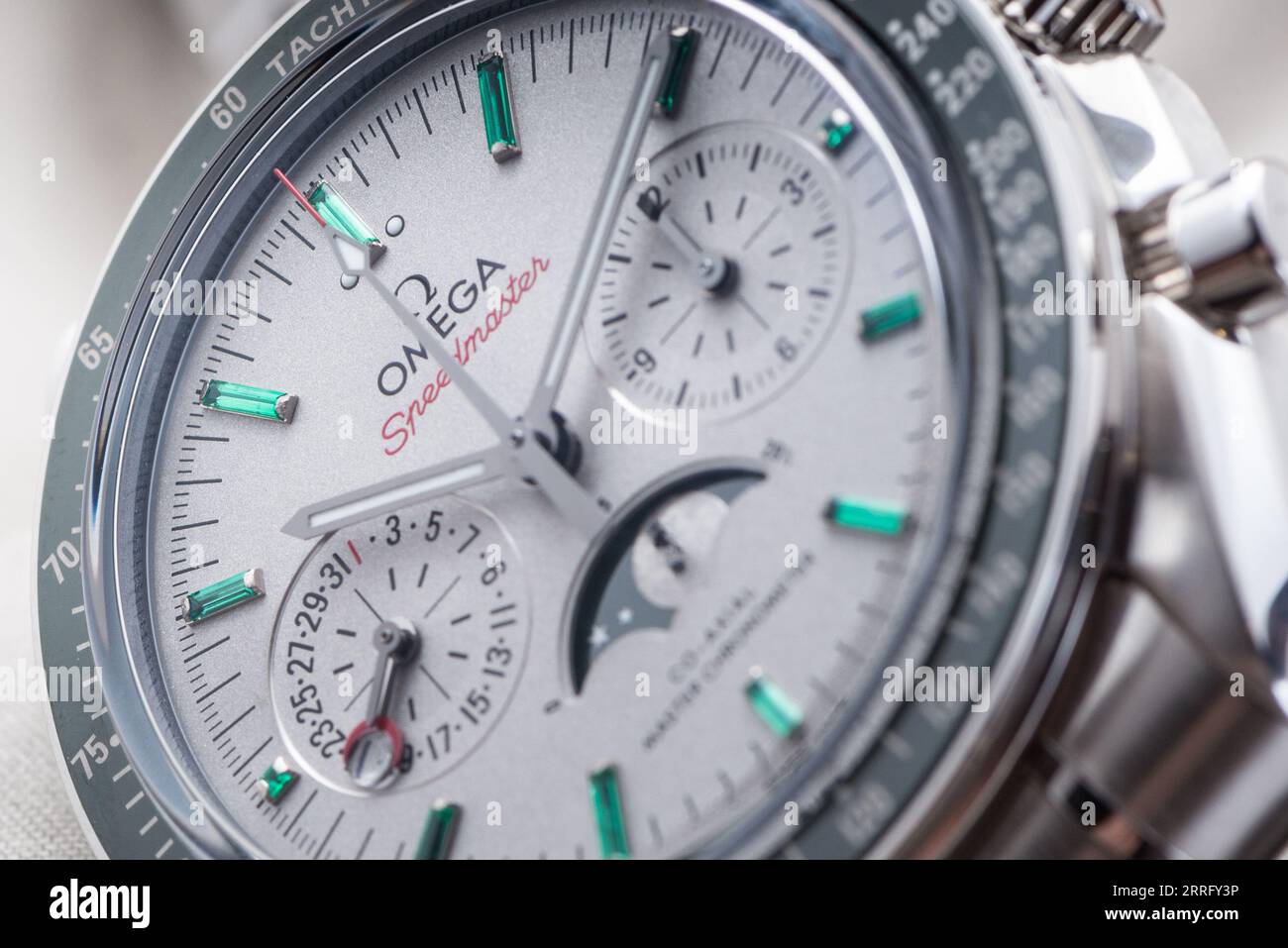 Omega Speedmaster Chronograph with moon phase Stock Photo - Alamy