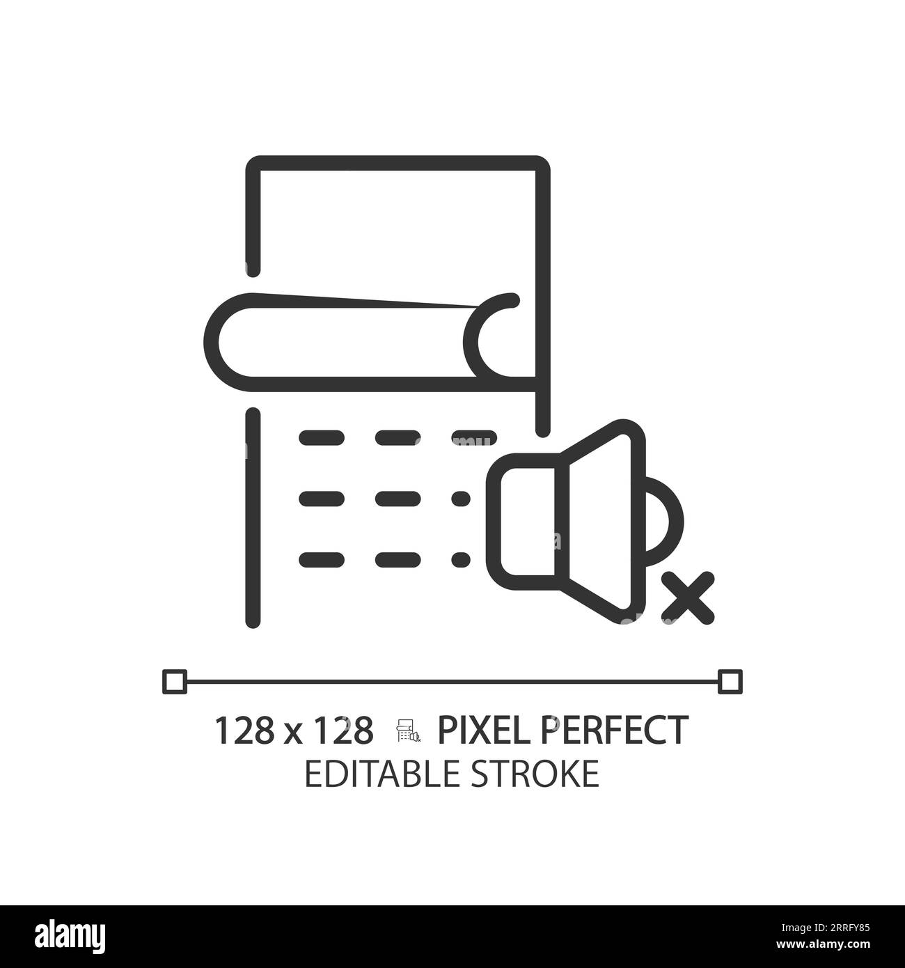 Customizable soundproof wall covering black thin linear icon Stock ...