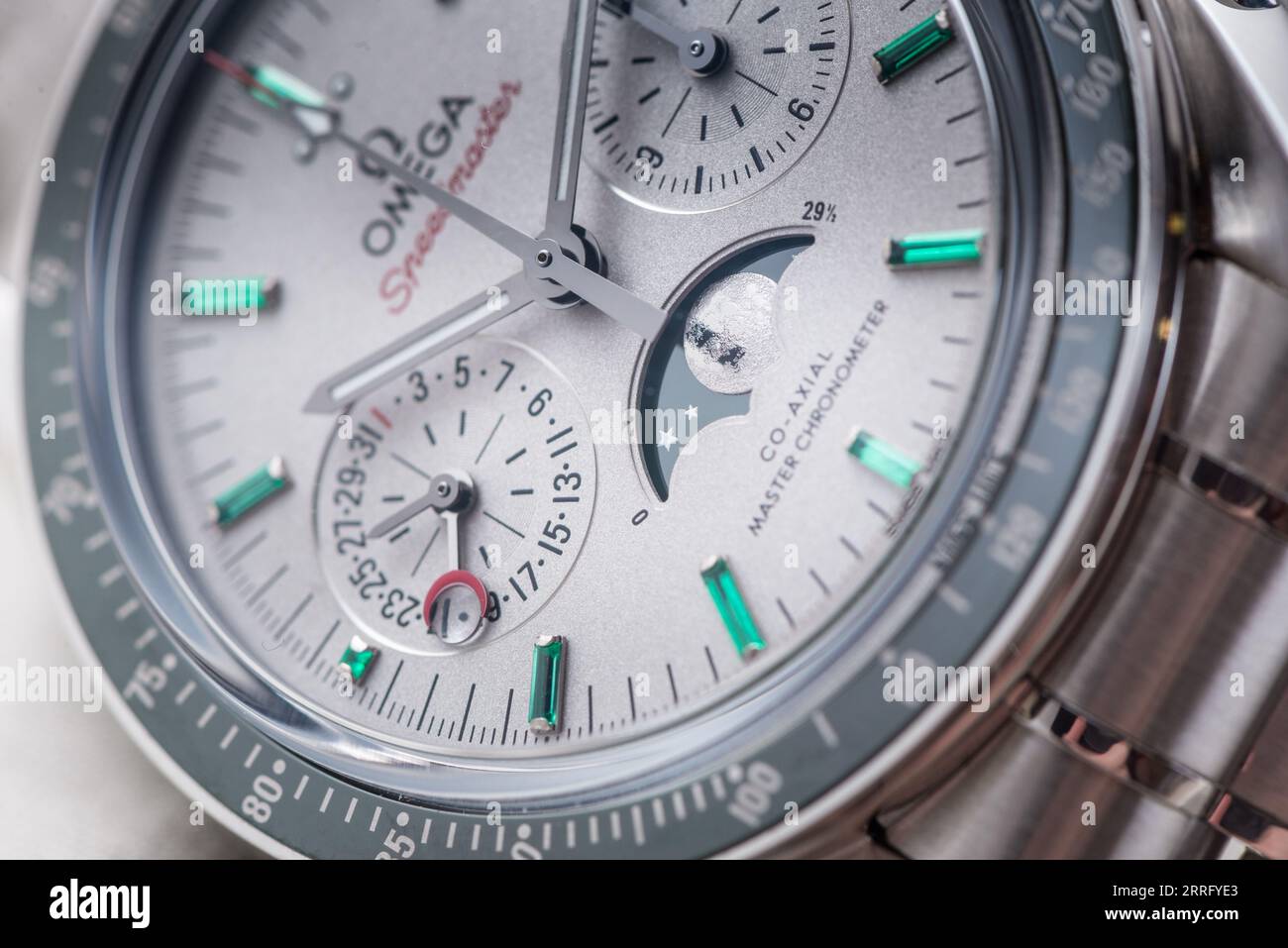 Omega Speedmaster Chronograph with moon phase Stock Photo - Alamy