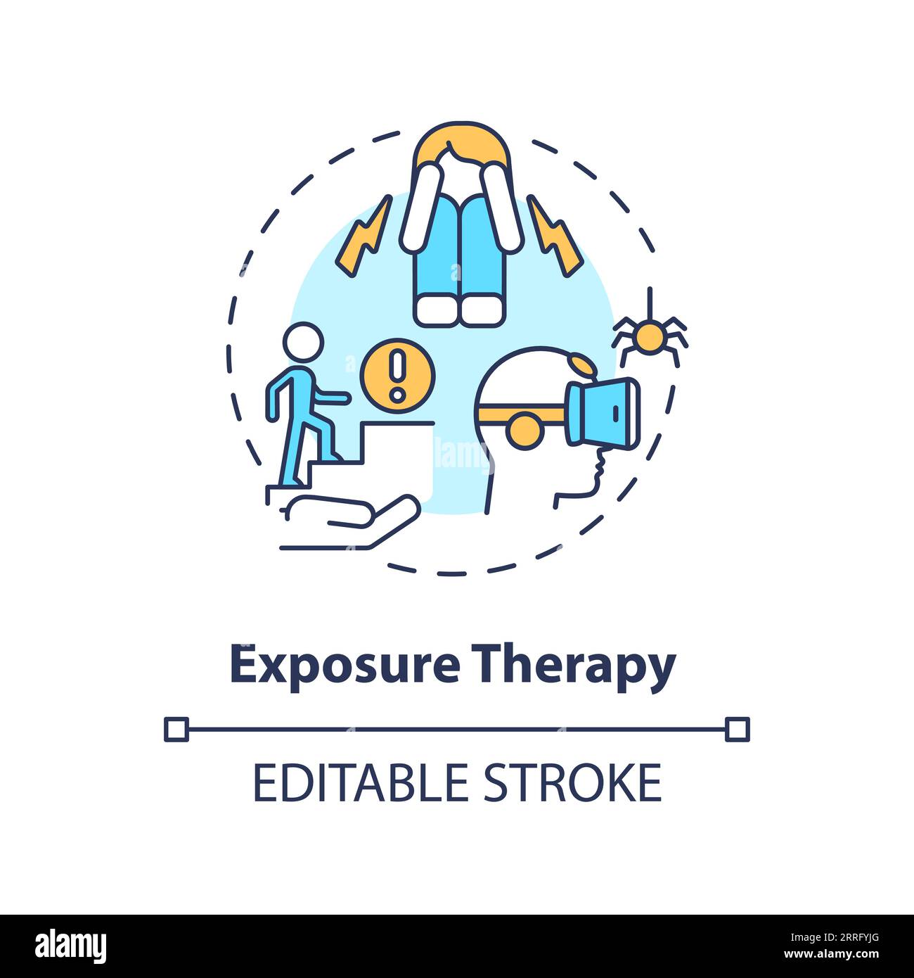 2D customizable exposure therapy line icon concept Stock Vector Image ...