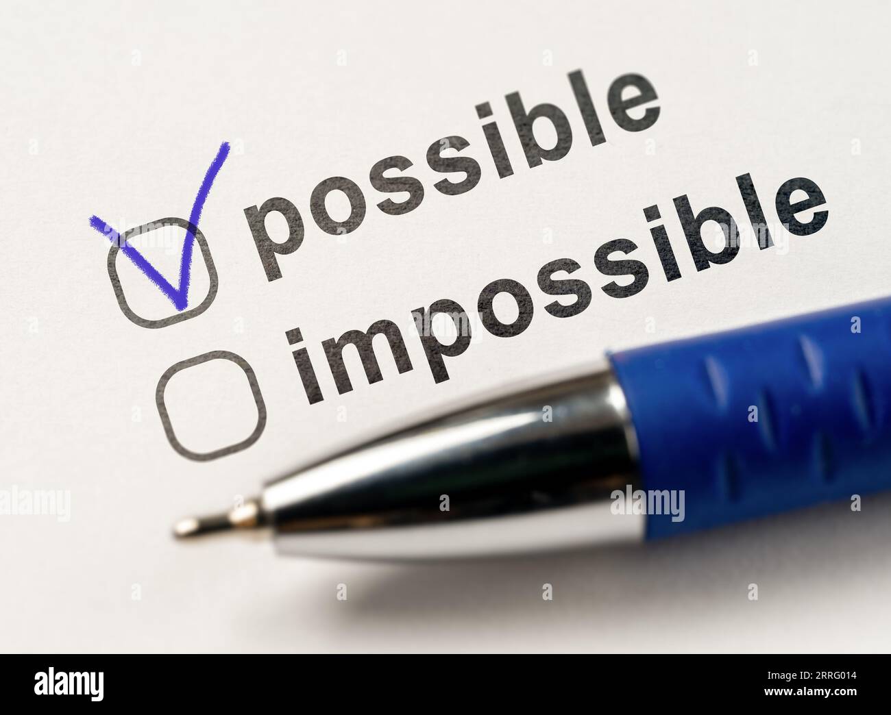 Possible or impossible, choice in checkbox. possible and impossible ...