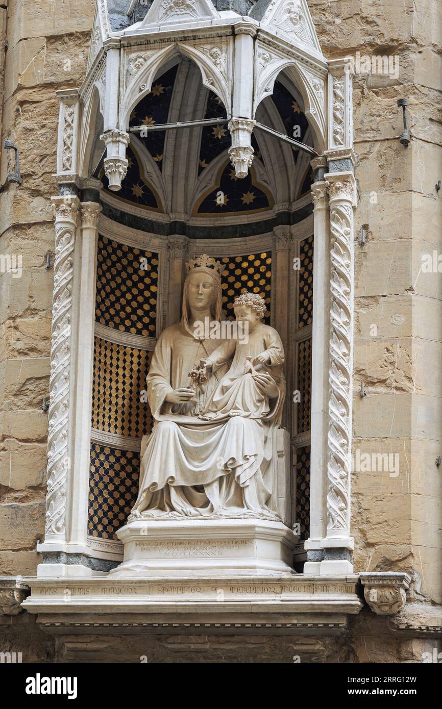 Statue of Madonna of the Rose in the Exterior Tabernacle in the ...