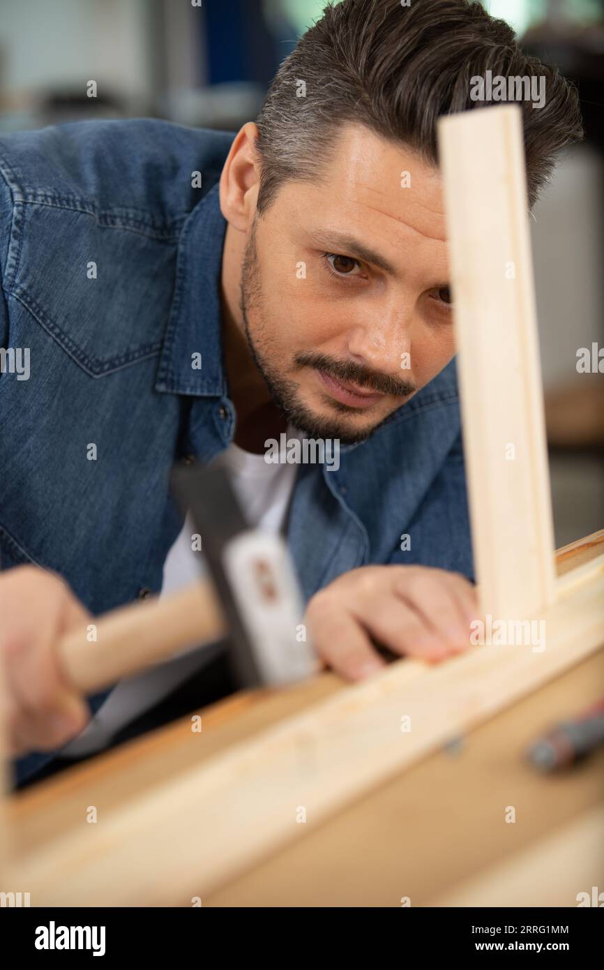 panel wooden board designer people person concept Stock Photo - Alamy