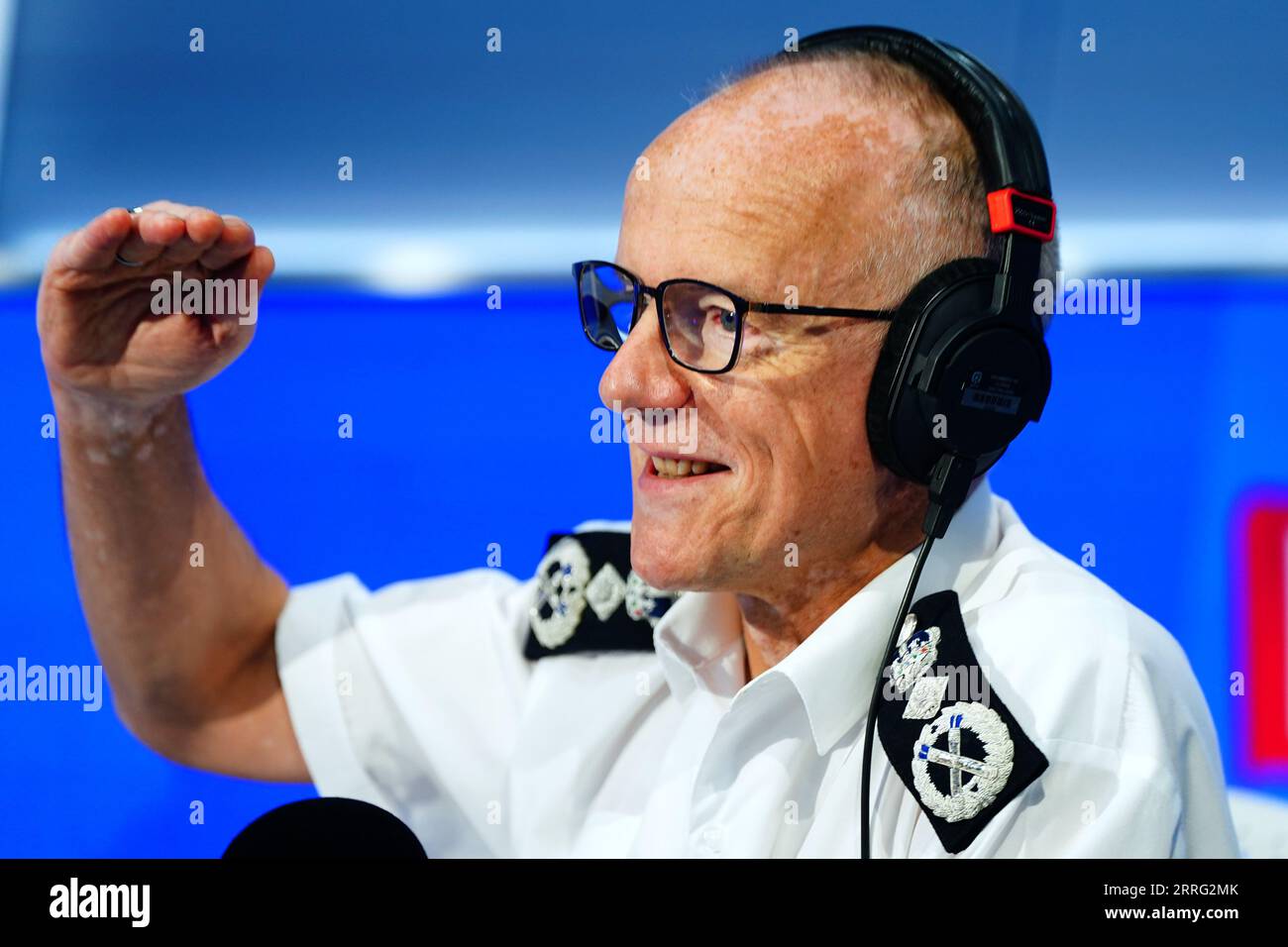 Metropolitan Police Commissioner Sir Mark Rowley takes part in a live ...