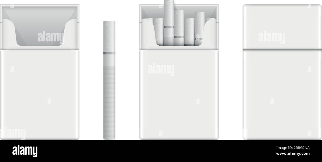 Packet of cigarettes icon in flat style. Smoking vector illustration on ...