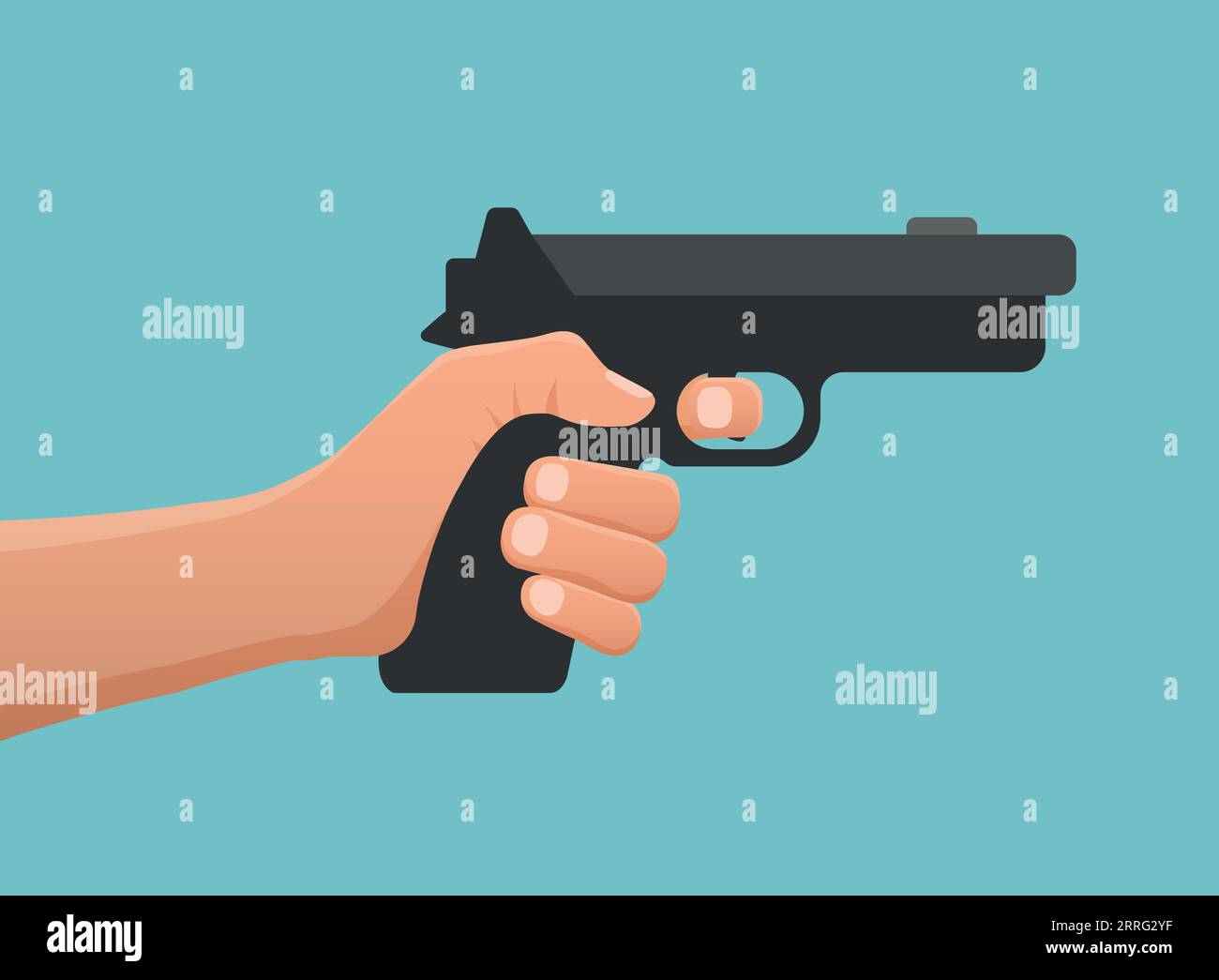 Hand holding machine gun Stock Vector Images - Alamy