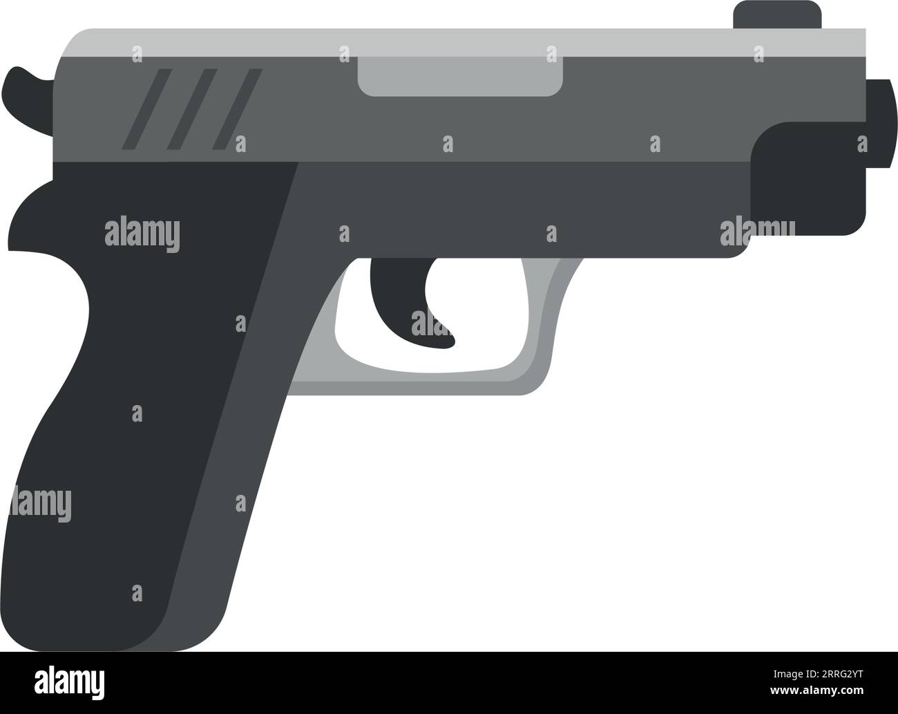 Pistol gun icon in flat style. Firearm symbol vector illustration on ...