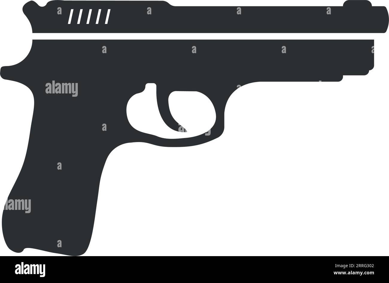 Pistol gun icon in flat style. Firearm symbol vector illustration on ...
