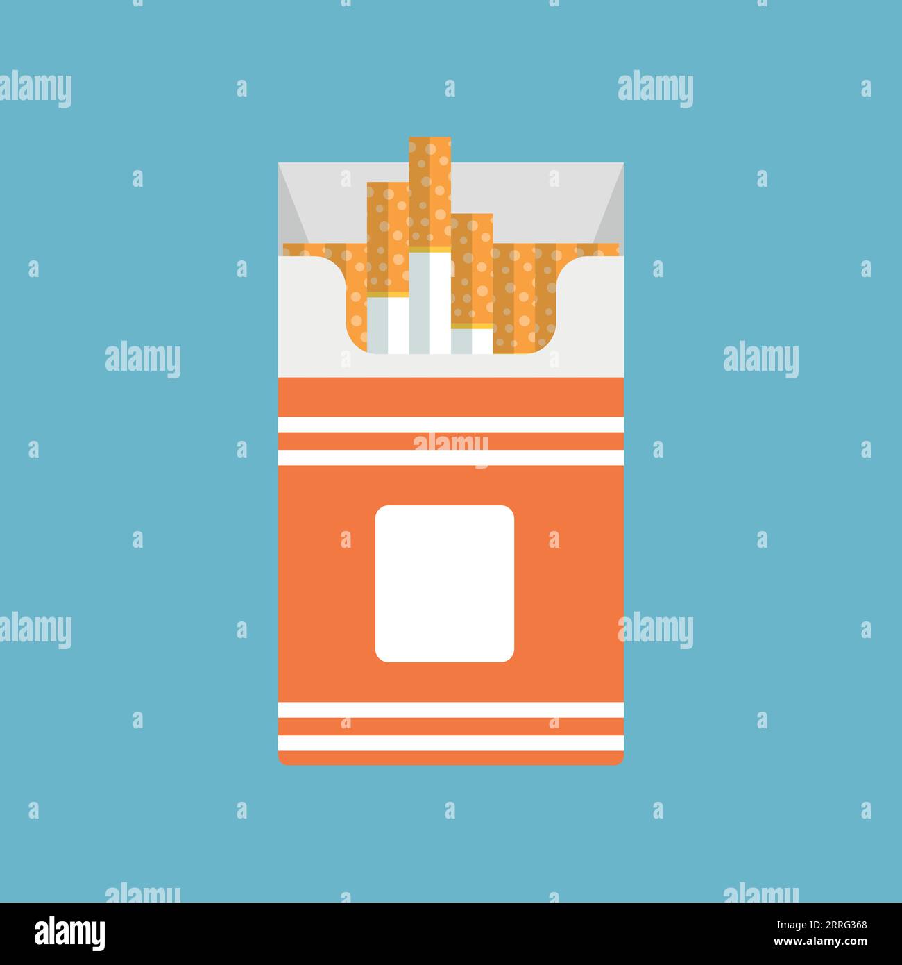 Packet of cigarettes icon in flat style. Smoking vector illustration on ...