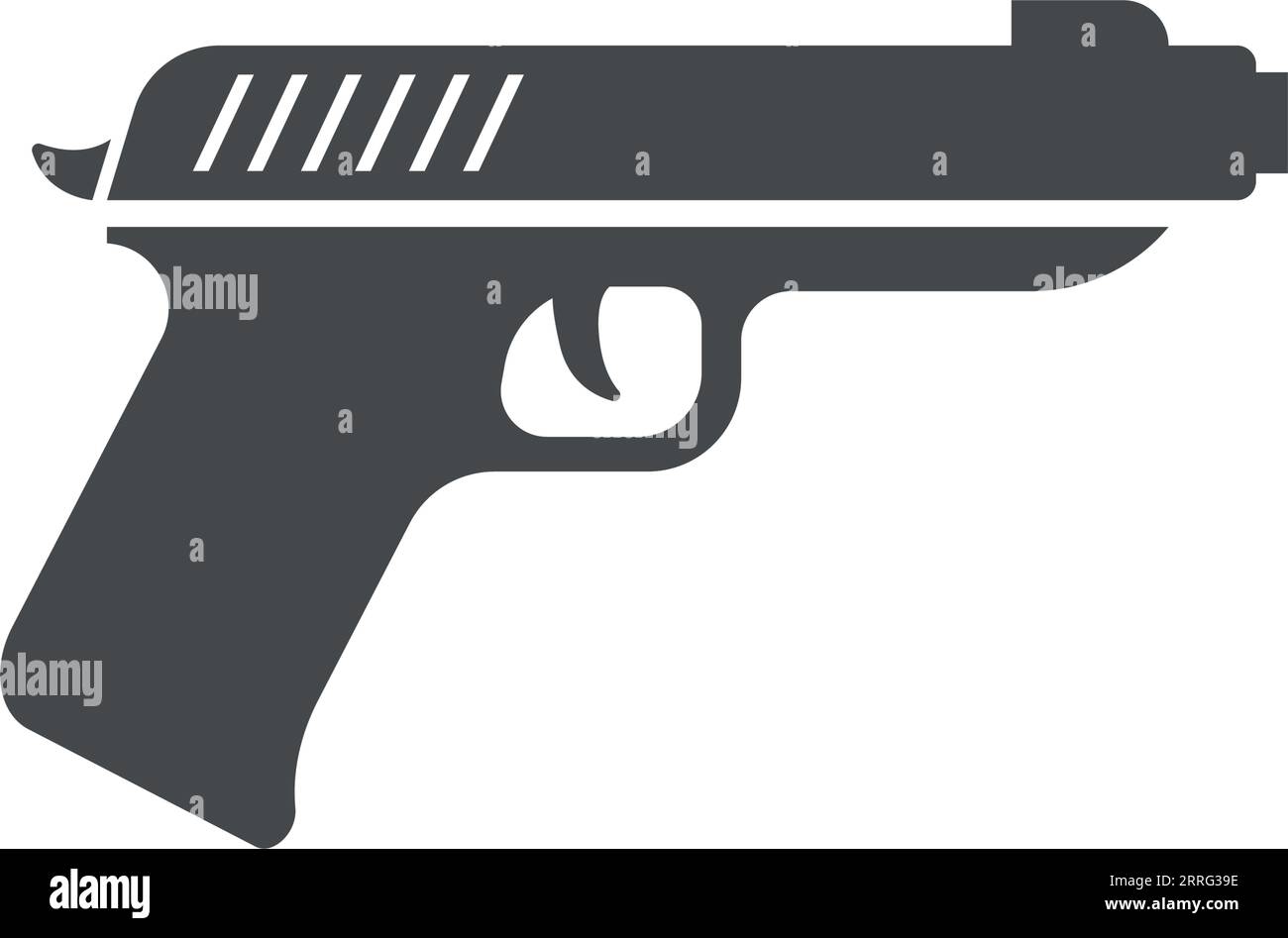 Pistol gun icon in flat style. Firearm symbol vector illustration on ...