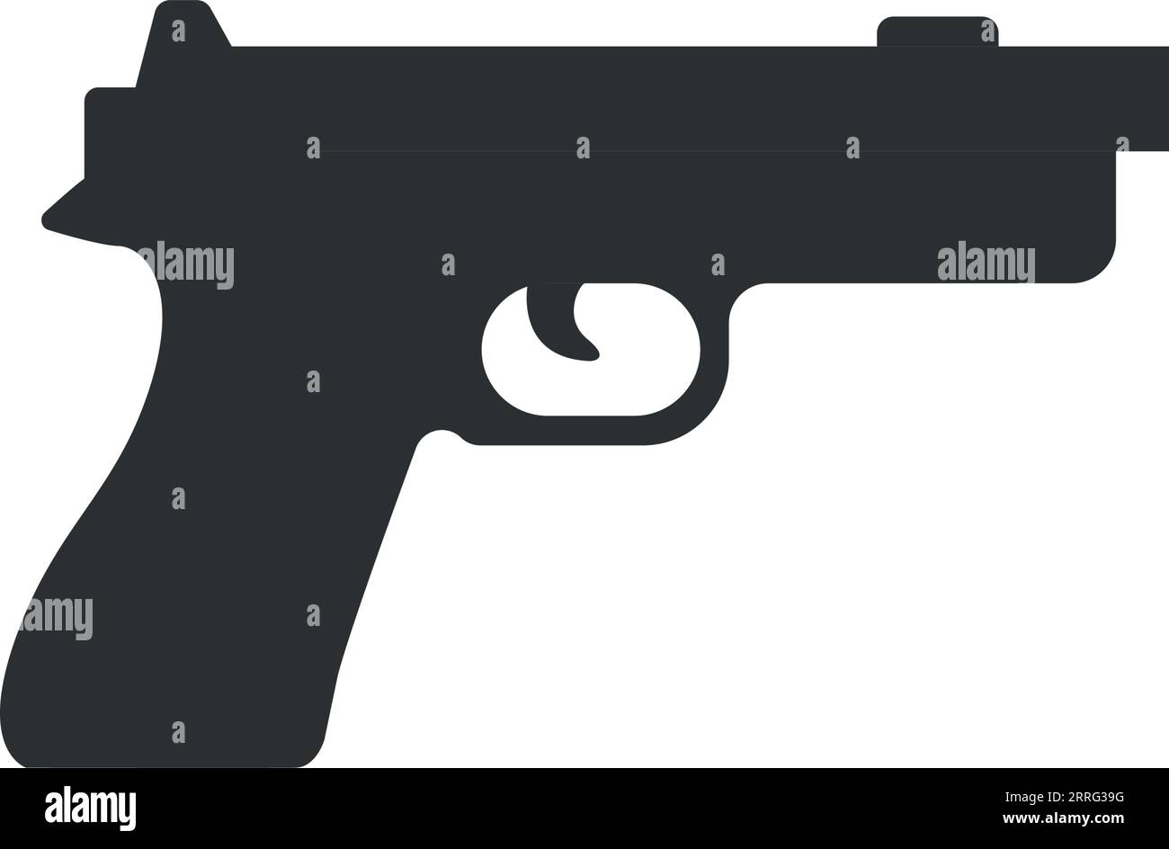 Pistol gun icon in flat style. Firearm symbol vector illustration on ...