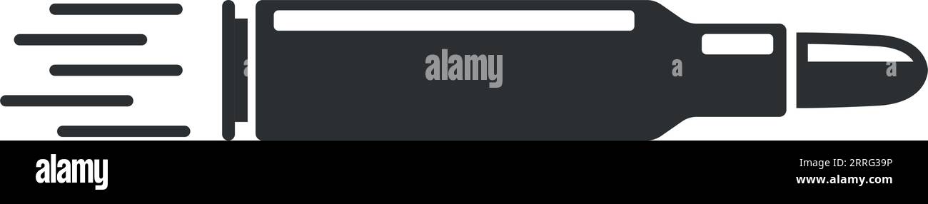 Cartridges icon in flat style. Bullet ammunition symbol vector ...