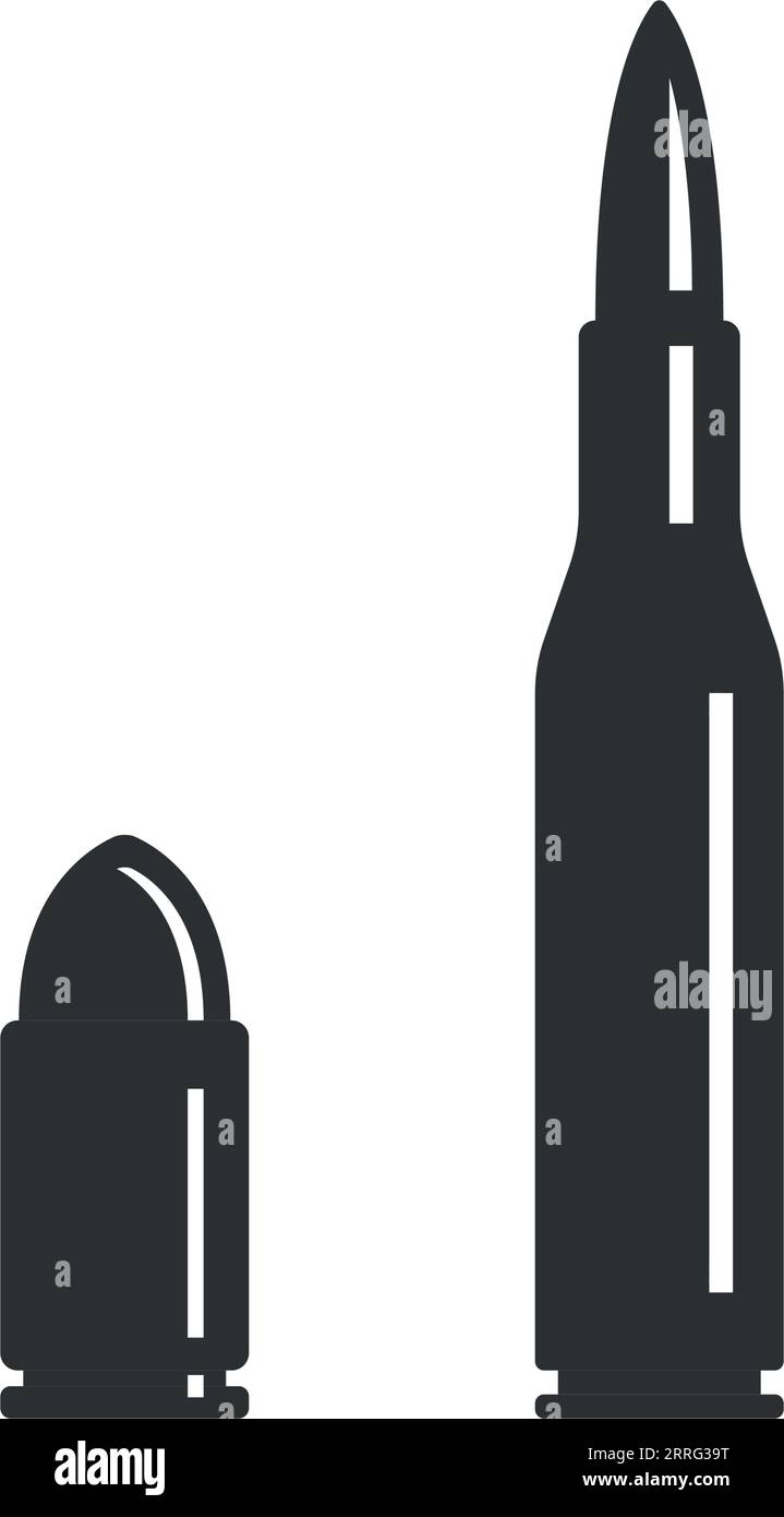 Cartridges icon in flat style. Bullet ammunition symbol vector ...