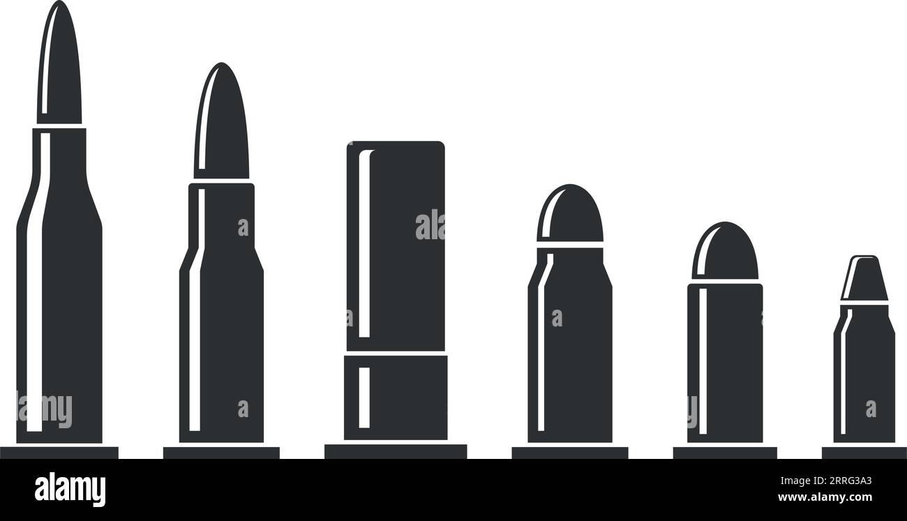 Cartridges icon in flat style. Bullet ammunition symbol vector ...