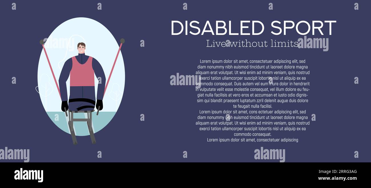 Vector illustration, banner, depicting people with disabilities.A ...