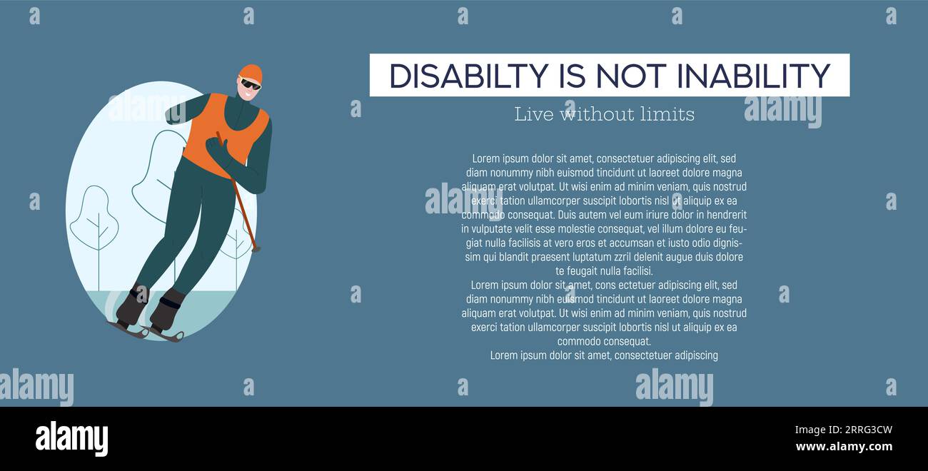 Vector illustration, banner, depicting people with disabilities.A ...