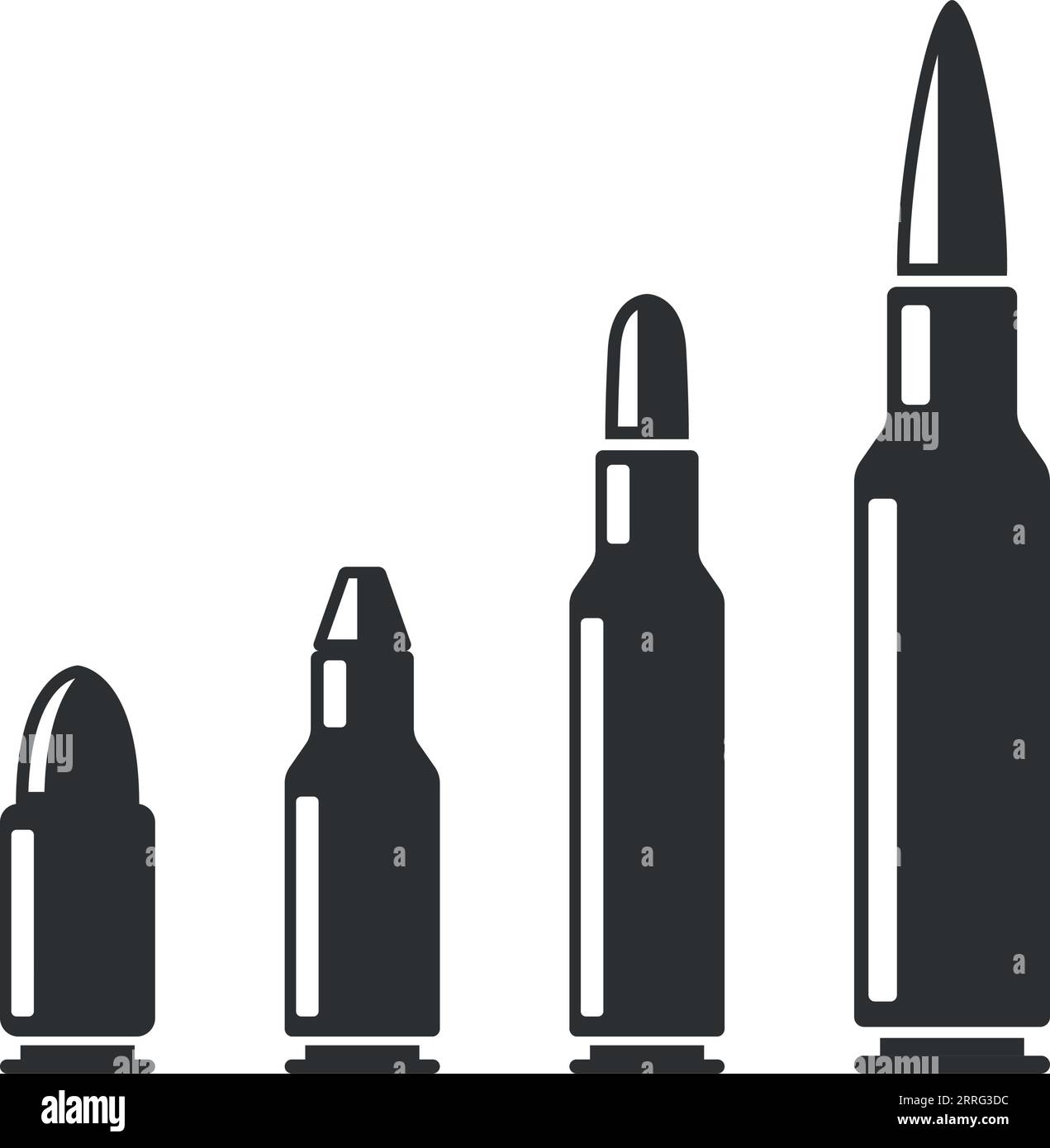 Cartridges icon in flat style. Bullet ammunition symbol vector ...
