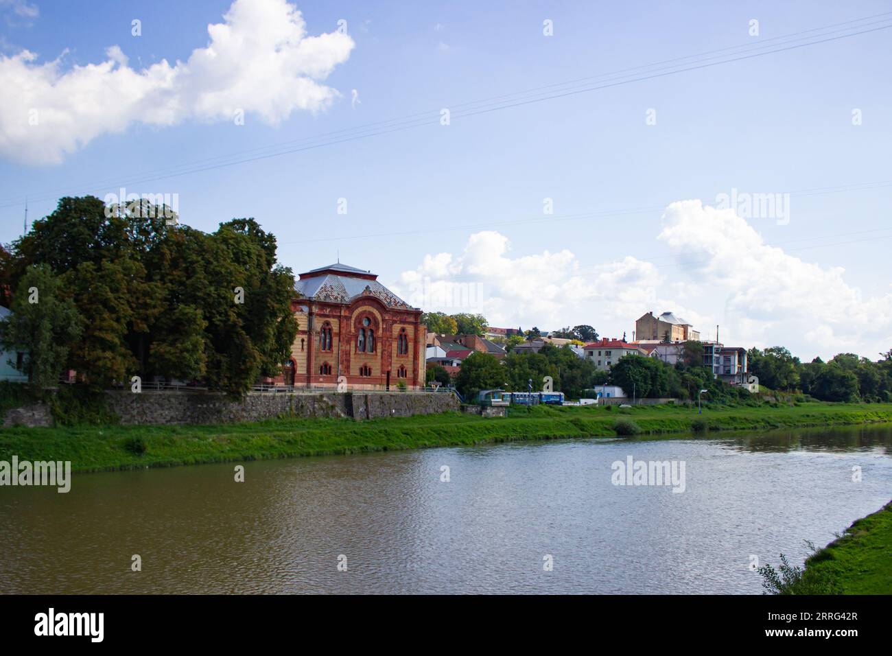 Uzhhorod, Ukraine - August 24, 2023: View on Uzh river in Uzhhorod ...