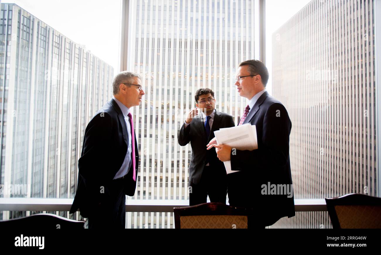 New York, New York, USA, 20140924: Forskningssjef Larry Kantor (t.v ...