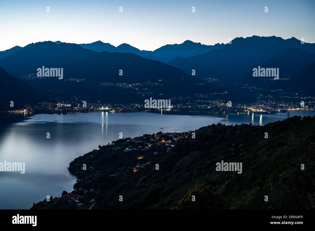 A view of Lake Como from the church of San Rocco, in Dorio, towards the ...