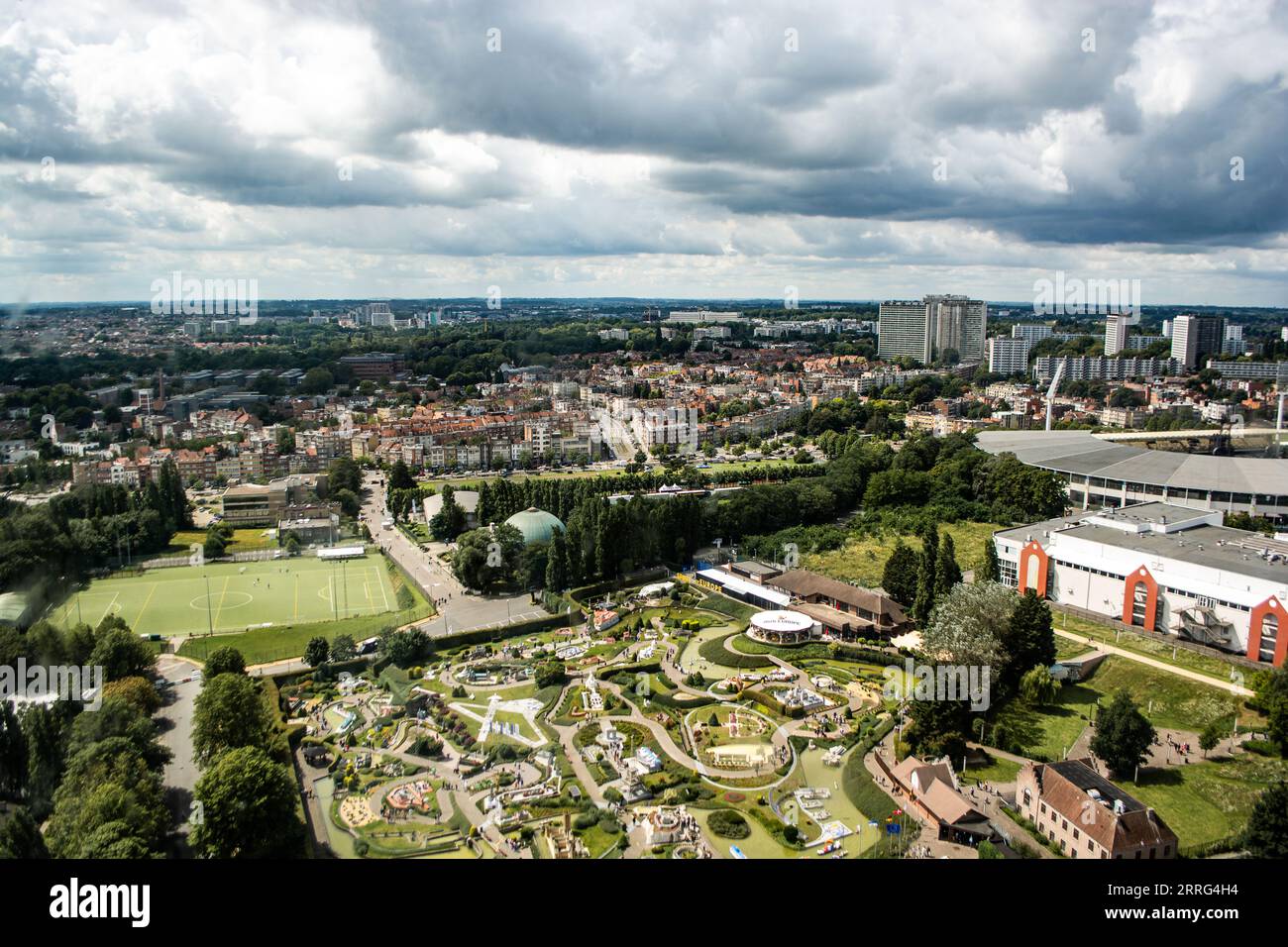 Brussels, BELGIUM - AUGUST, 2023 Panoramic view from the observation ...