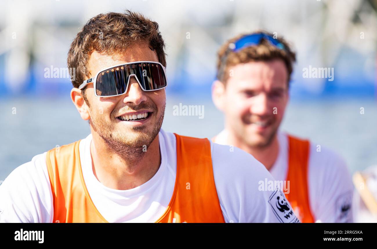 BELGRADE - Melvin Twellaar and Stef Broenink in action in the semi ...