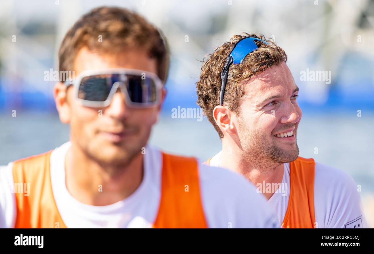 BELGRADE - Melvin Twellaar and Stef Broenink in action in the semi ...