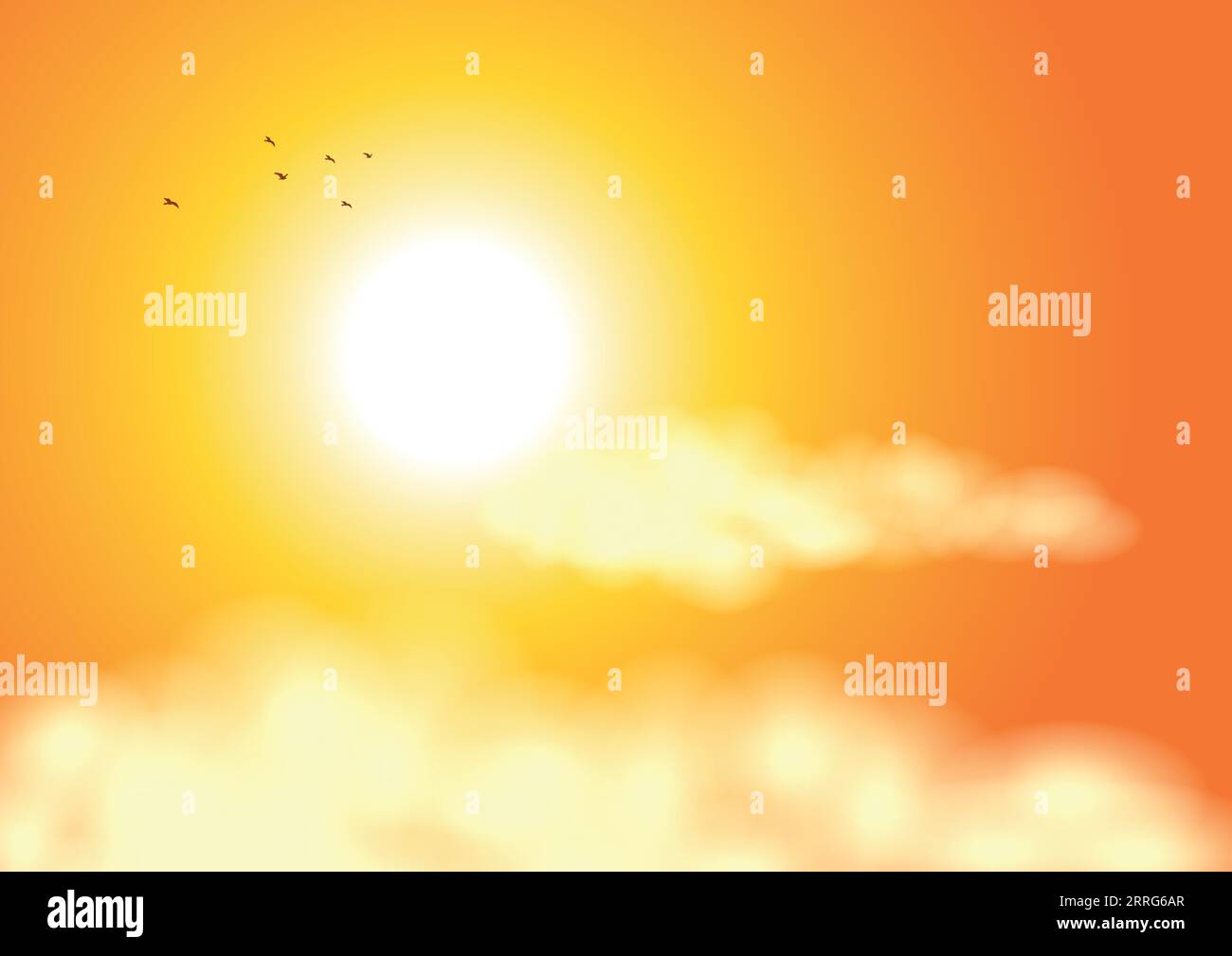 Vector illustration of sun and clouds, gradient mesh Stock Vector Image ...