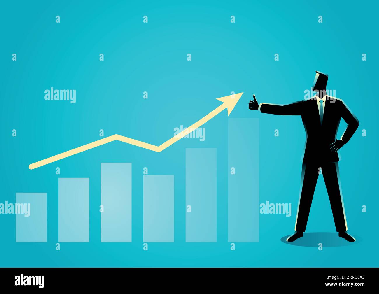 Business concept vector illustration of a businessman posing doing ...