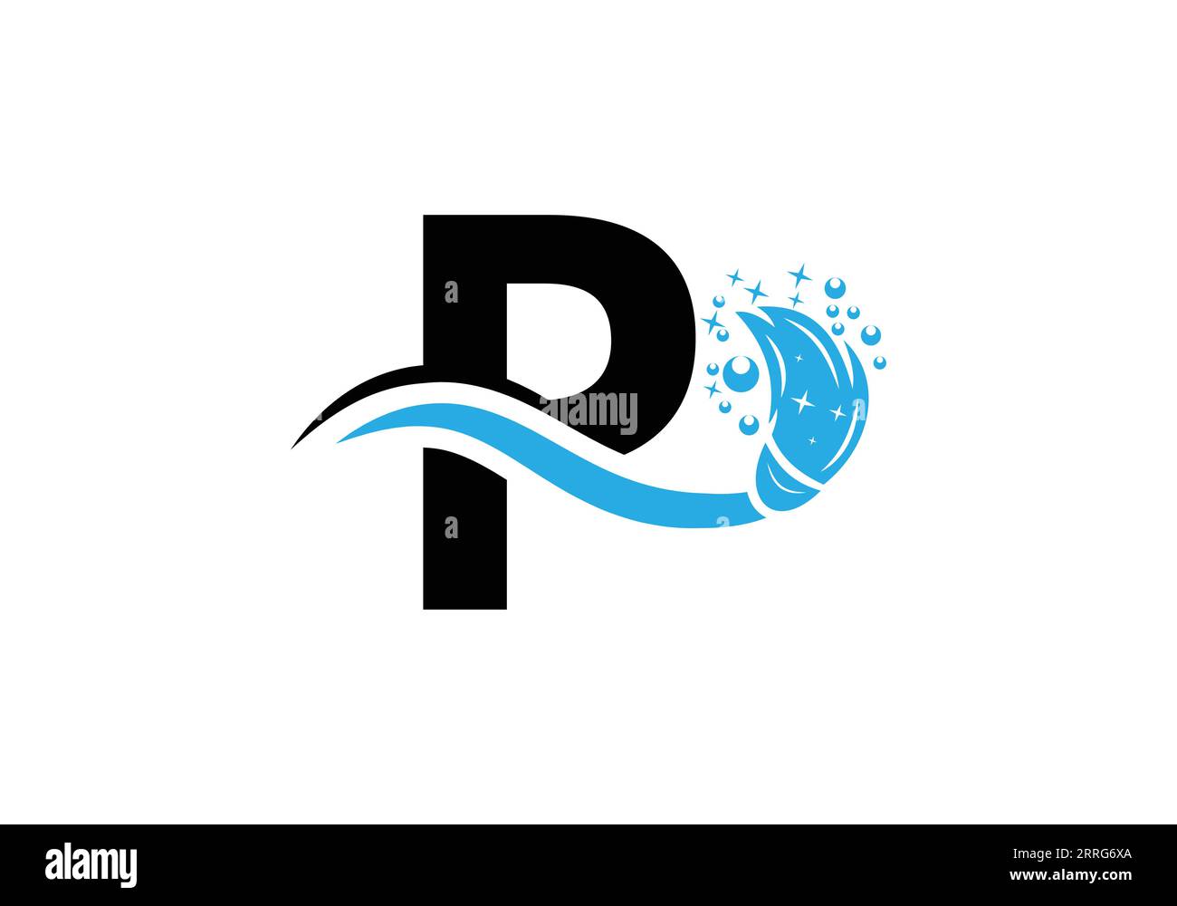 Letter P Cleaning Service Logo Design Concept With Clean Brush Symbol ...