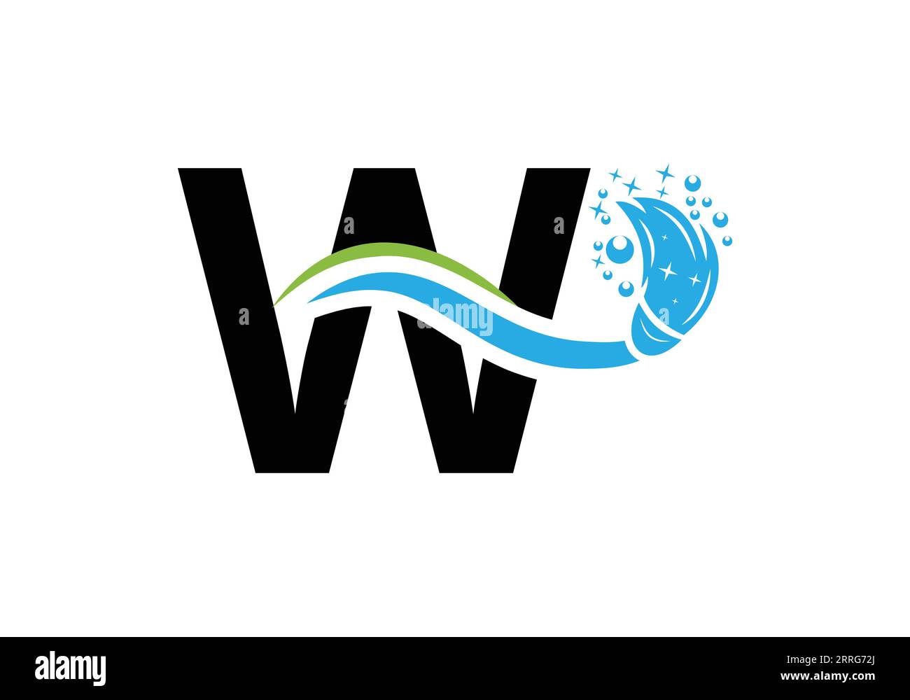 Letter W Cleaning Service Logo Design Concept With Clean Brush Symbol ...