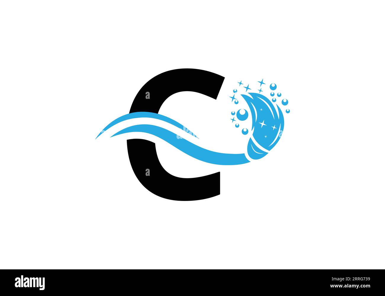 Letter C Cleaning Service Logo Design Concept With Clean Brush Symbol ...