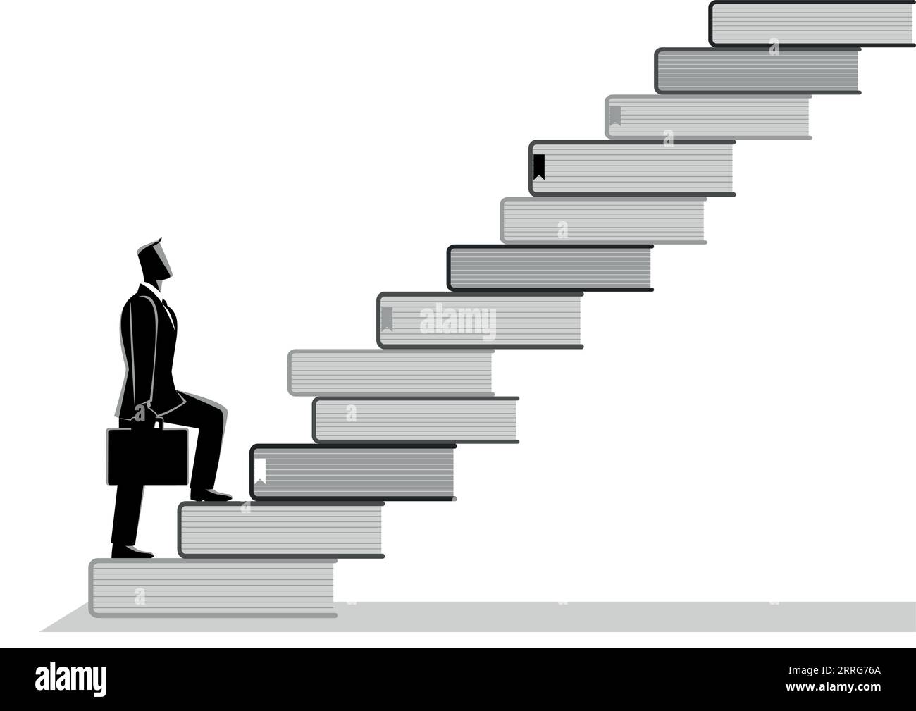 Business concept vector illustration of a businessman with suitcase ...