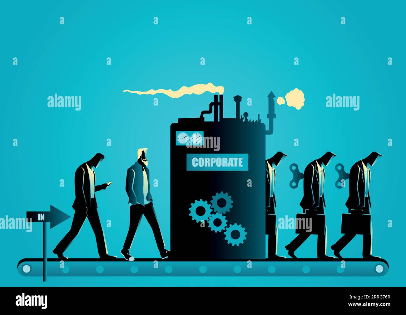 Businesss concept vector illustration of a corporate molding machine ...