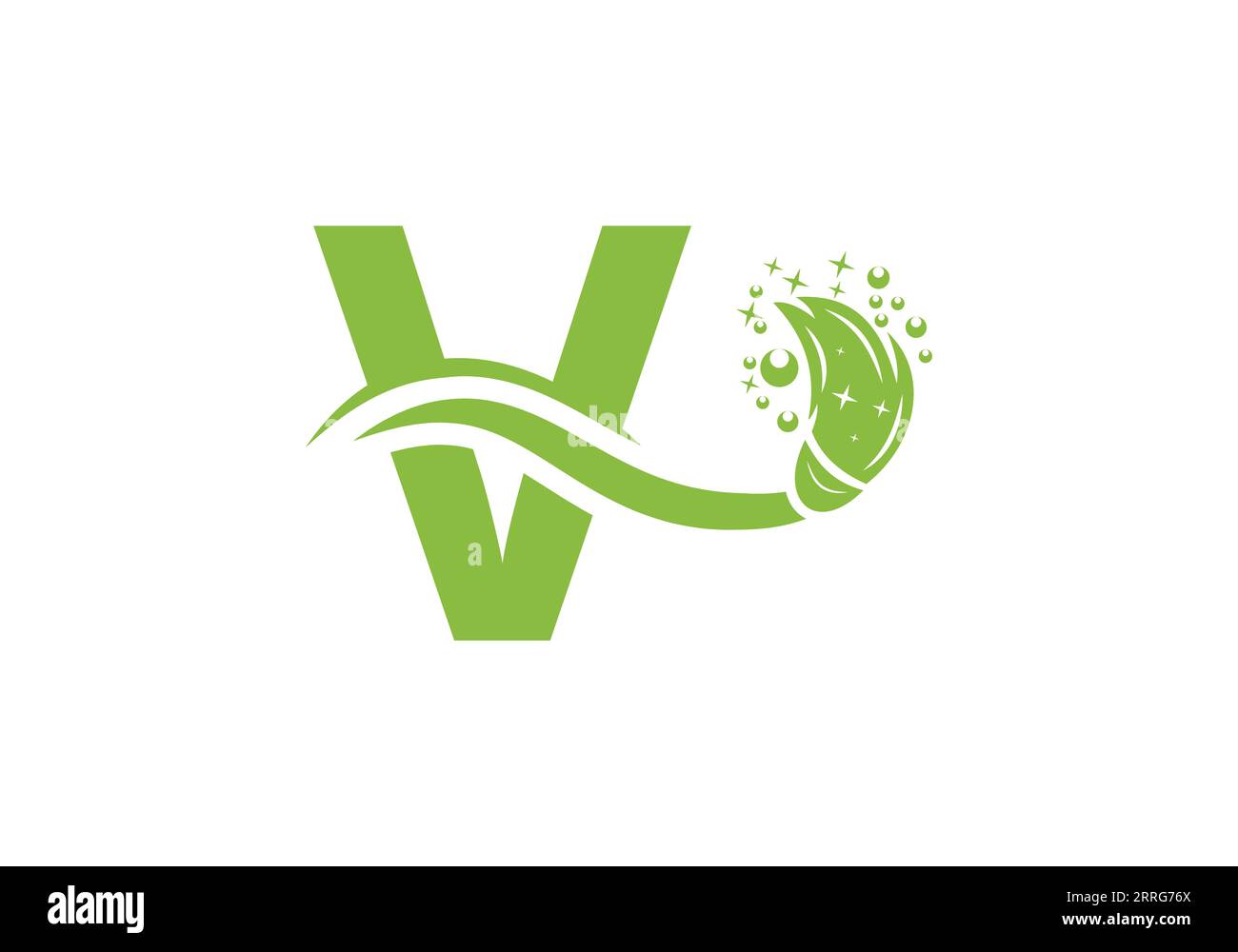 Letter V Cleaning Service Logo Design Concept With Clean Brush Symbol ...