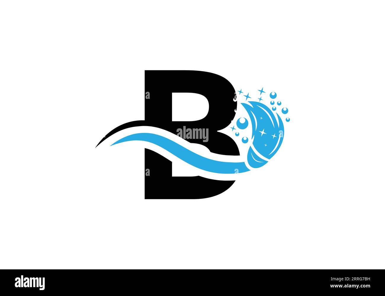 Letter B Cleaning Service Logo Design Concept With Clean Brush Symbol ...
