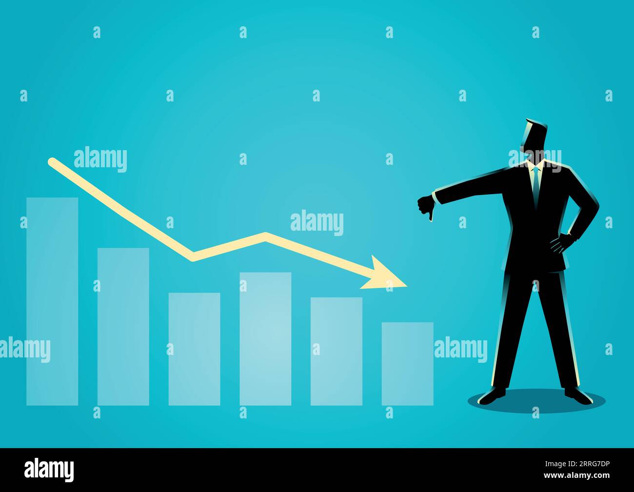 Business concept vector illustration of a businessman posing with thumb ...