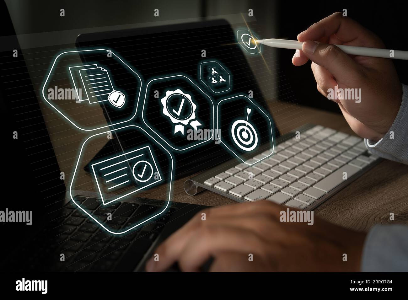 succeed guarantee Quality management QA and QC businessman checklist ...