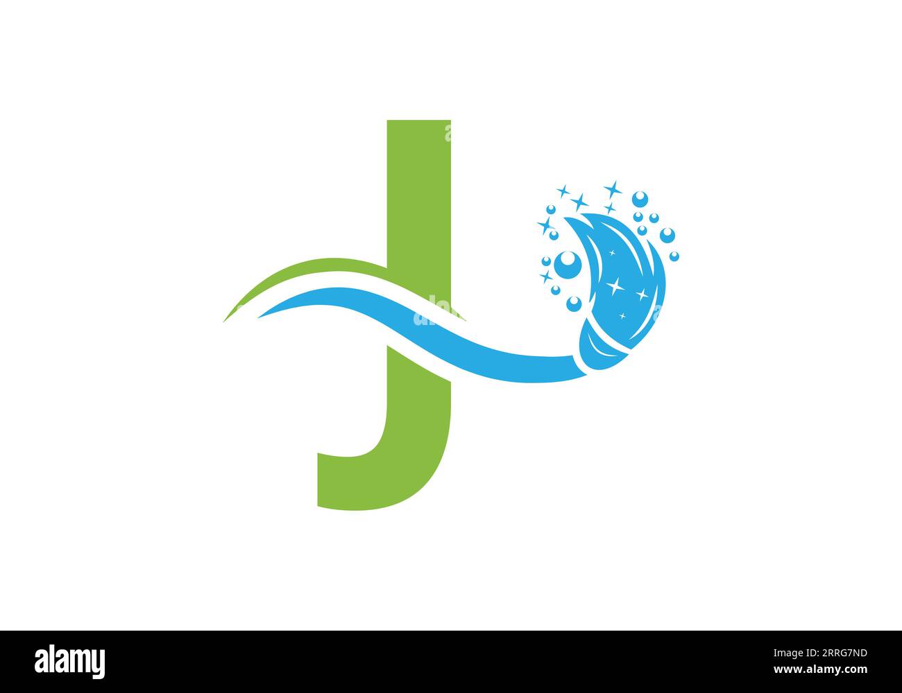 Letter J Cleaning Service Logo Design Concept With Clean Brush Symbol ...