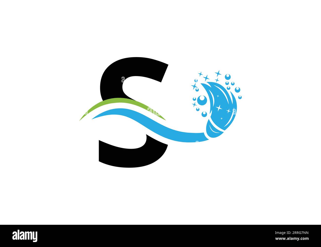 Letter S Cleaning Service Logo Design Concept With Clean Brush Symbol ...