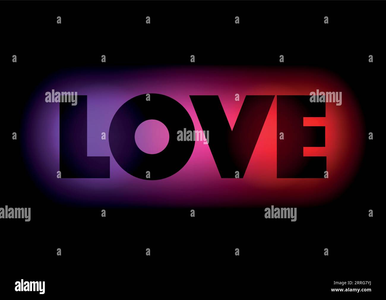 Vector illustration of the word love on colourful background, gradient ...