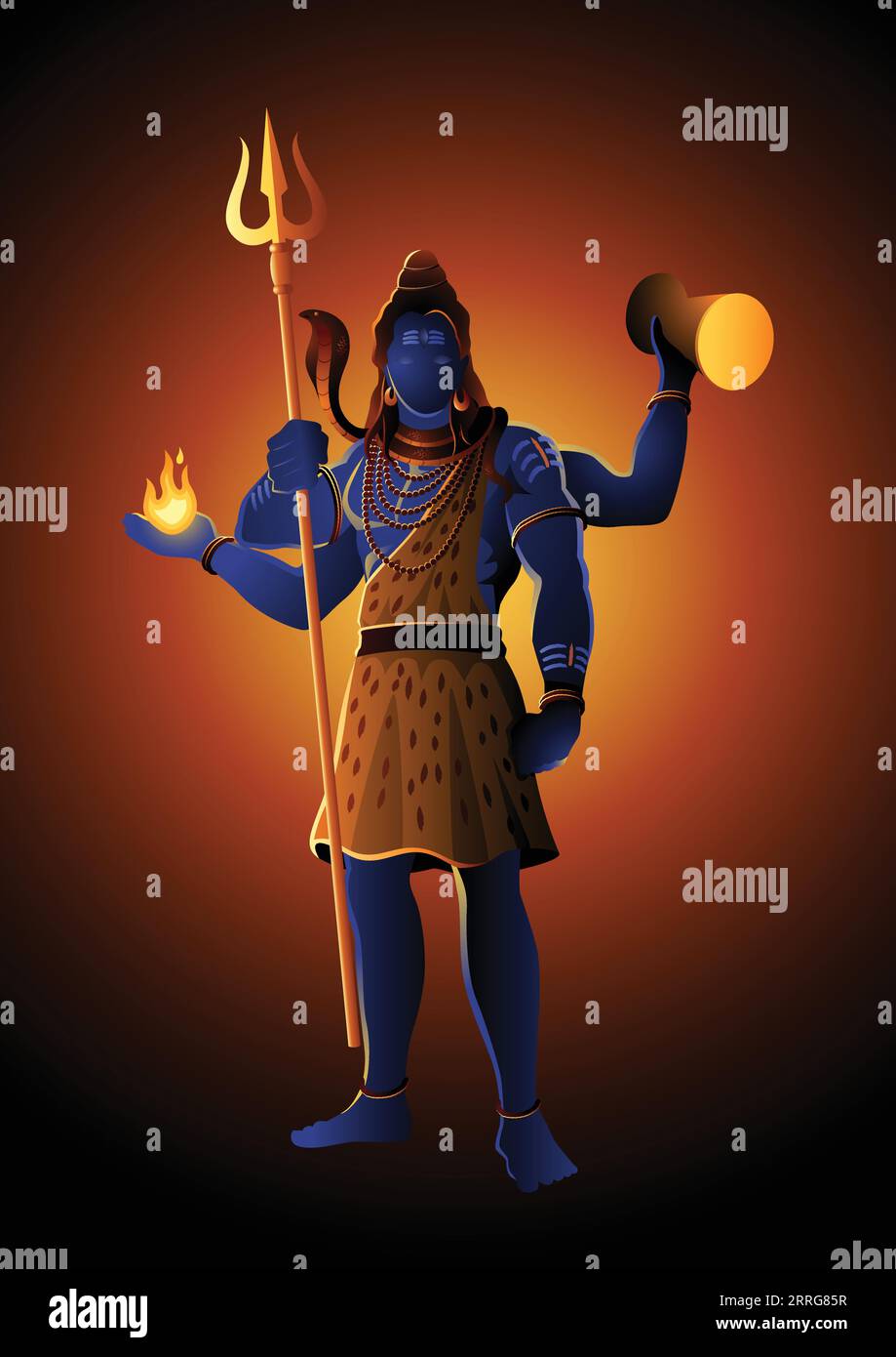 Vector illustration of Lord Shiva, Indian God of Hindu for Maha ...