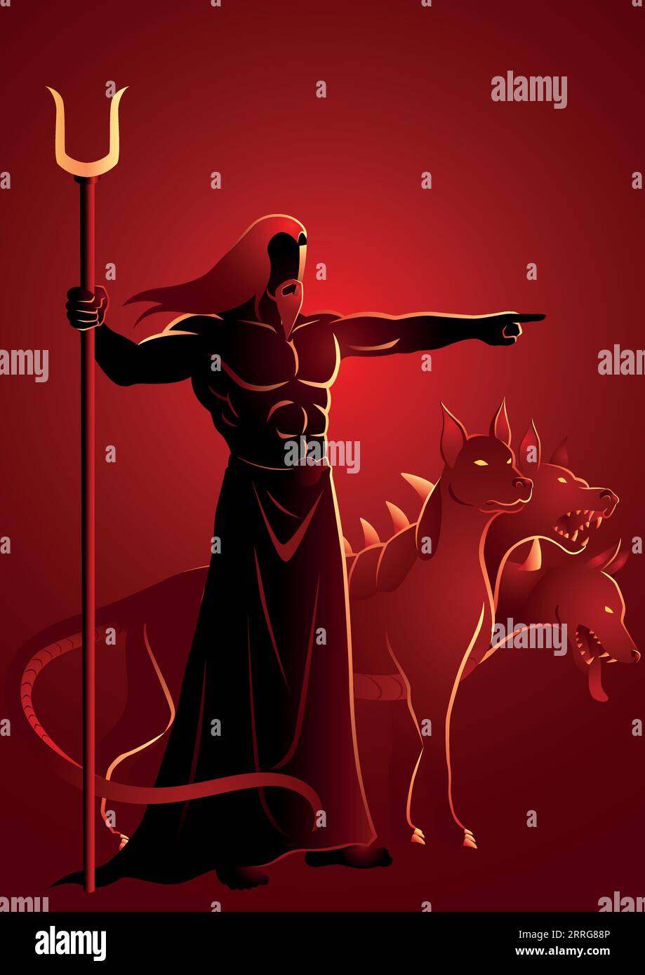 Greek god and goddess vector illustration series, Hades, the god of the dead and the king of the ...