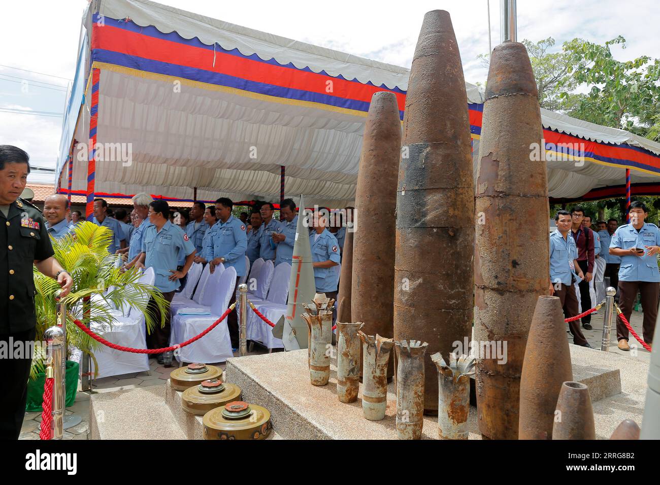220513 -- PHNOM PENH, May 13, 2022 -- The shells of war-left U.S. bombs ...