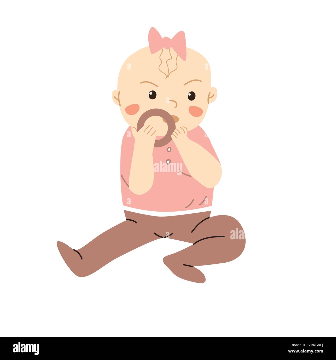 Baby with teething ring Stock Vector Images - Alamy
