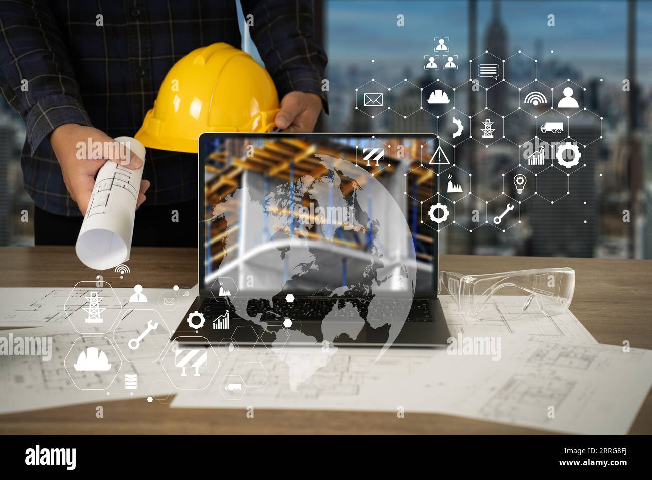 Engineer architect industry 4.0 using tablet construction site ...