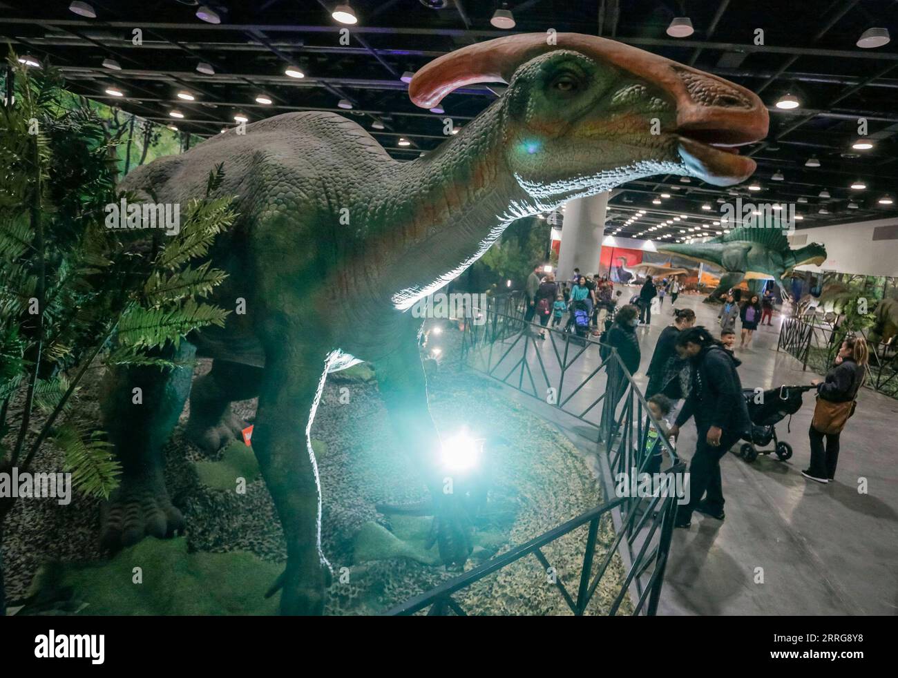 220513 -- VANCOUVER, May 13, 2022 -- A life-size dinosaur model is ...