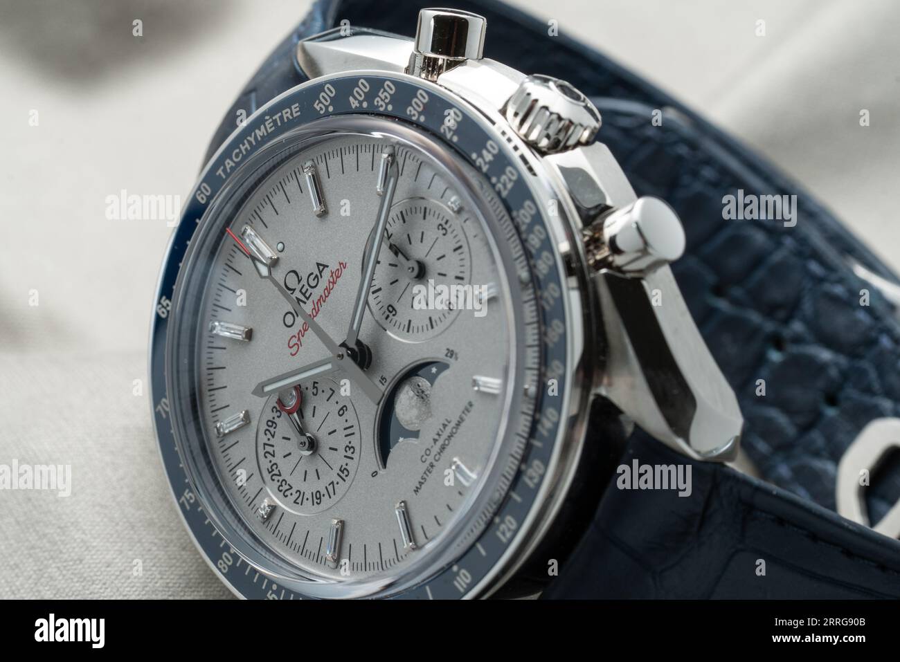 Omega Speedmaster Chronograph with moon phase Stock Photo - Alamy