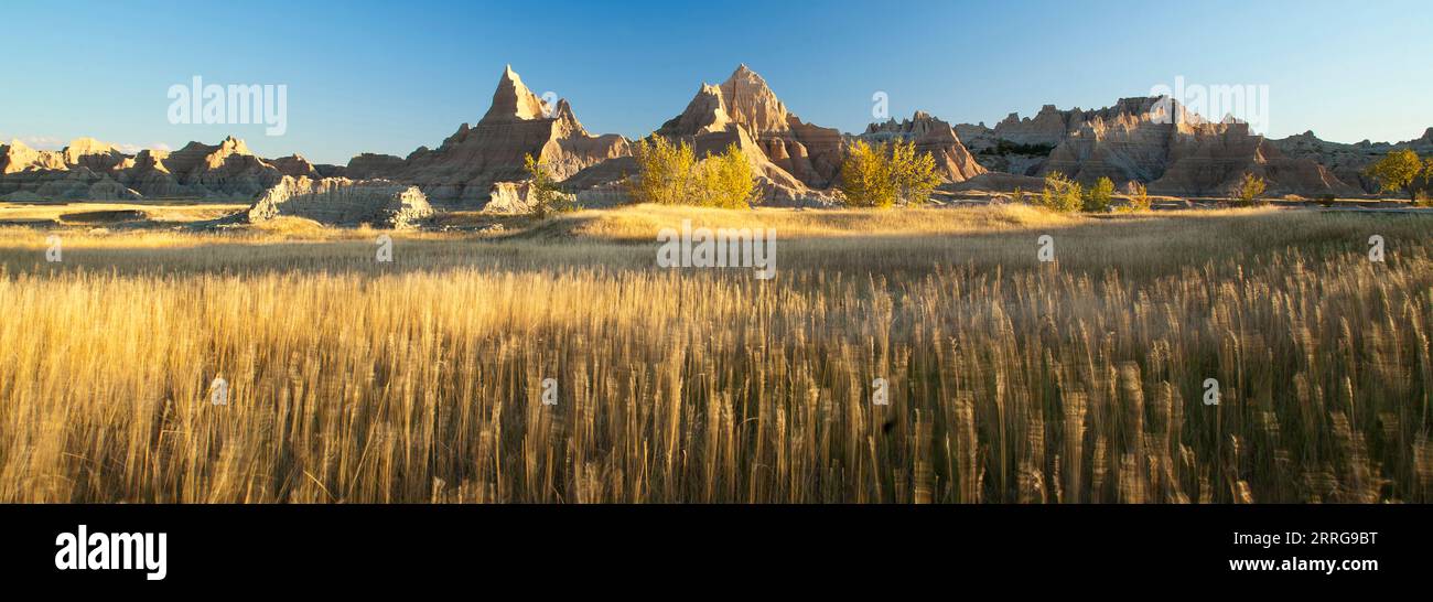 The rugged landscape of fossil beds in Badlands National Park, South ...